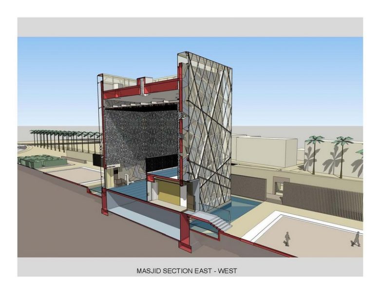 Cube-shaped Mosque levitating Above Water in Riyadh | HOK