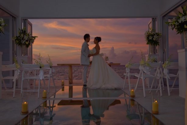 Floating wedding pavilion in the Ocean within Maldives