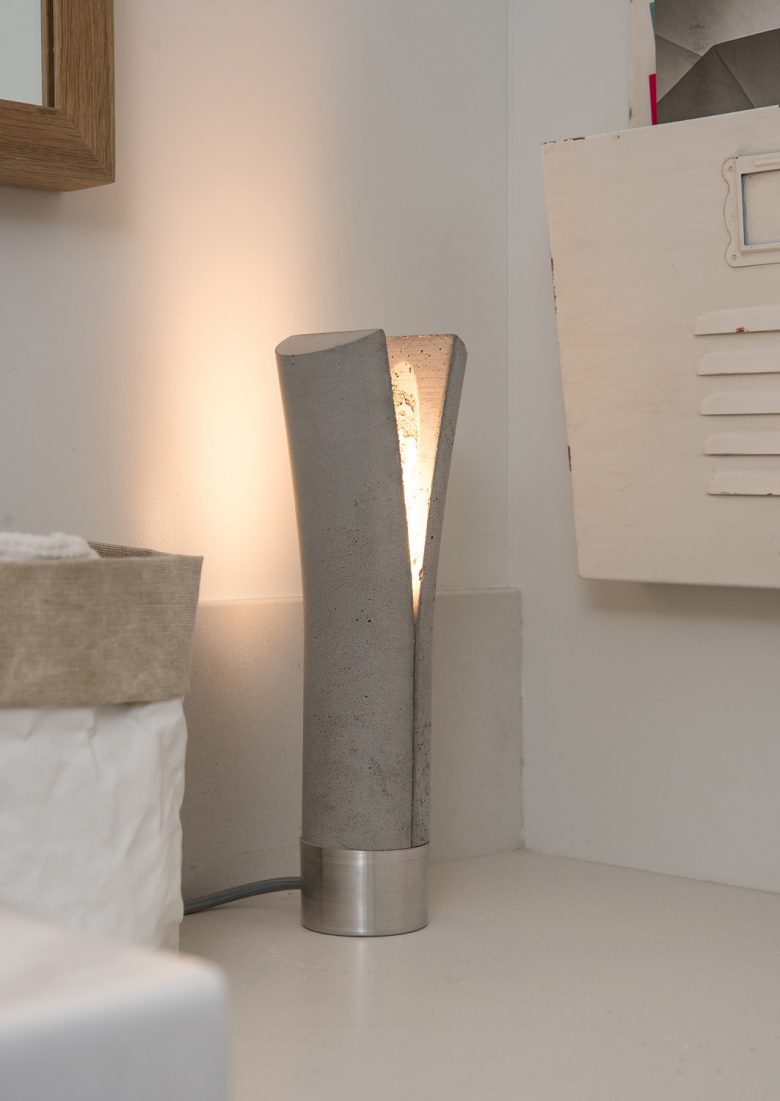 Split Lamp: Unique Lighting Ideas made of Concrete and Aluminum